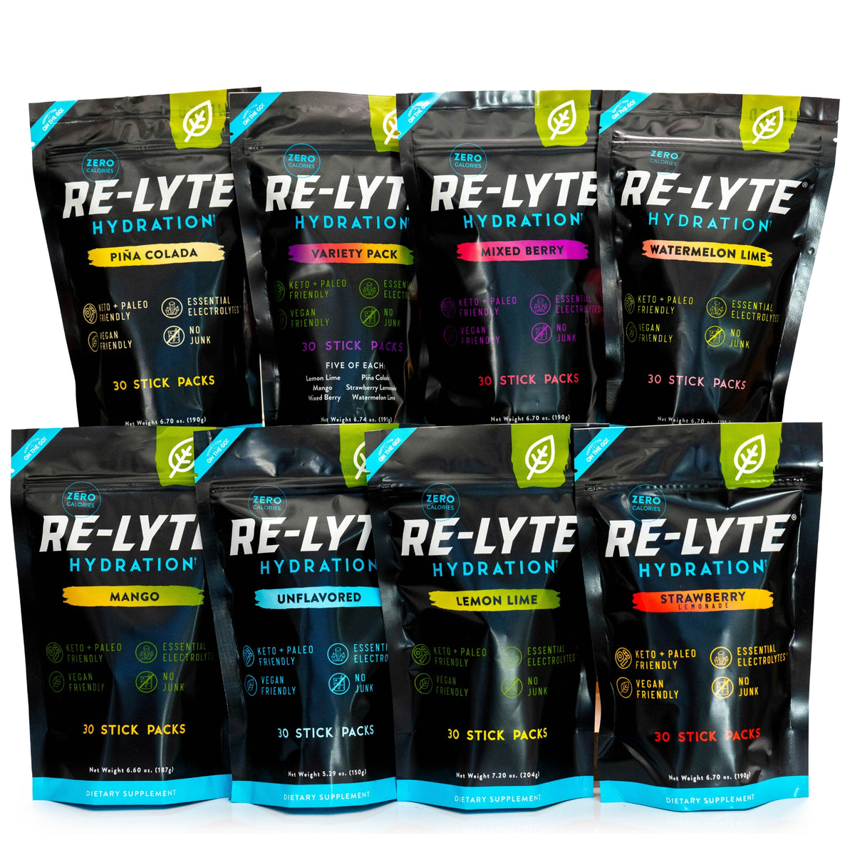 Re-Lyte® Hydration Electrolyte Powder Stick Packs / 30 Count Variety P ...